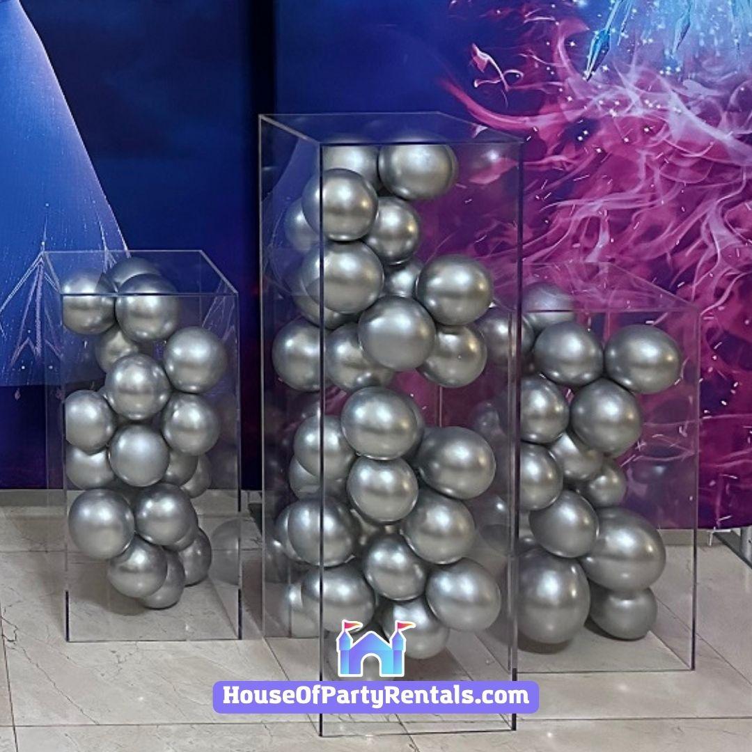 Versatile Clear Stands for Party Decorations - HouseOfPartyRentals