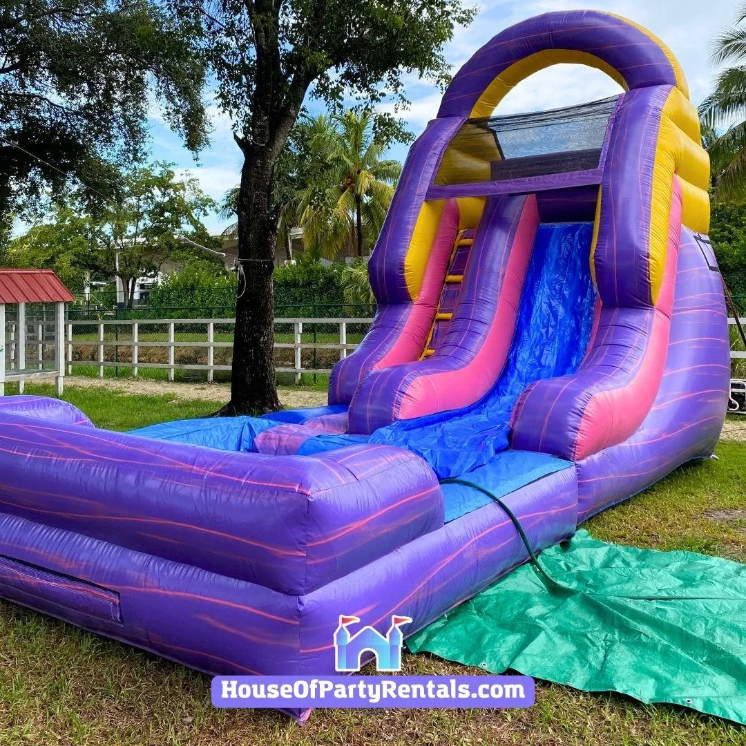 Rent your 17ft Purple Wave Water Slide Today - HouseOfPartyRentals